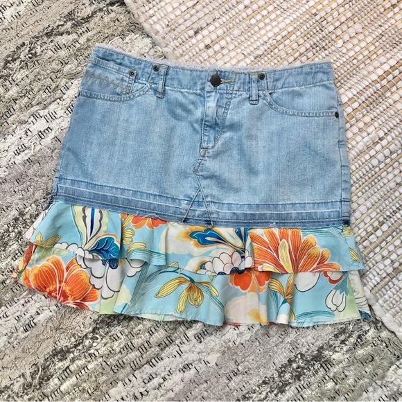 Express | Skirts | Express Y2k Denim Ruffle Mini Skirt | Poshmark